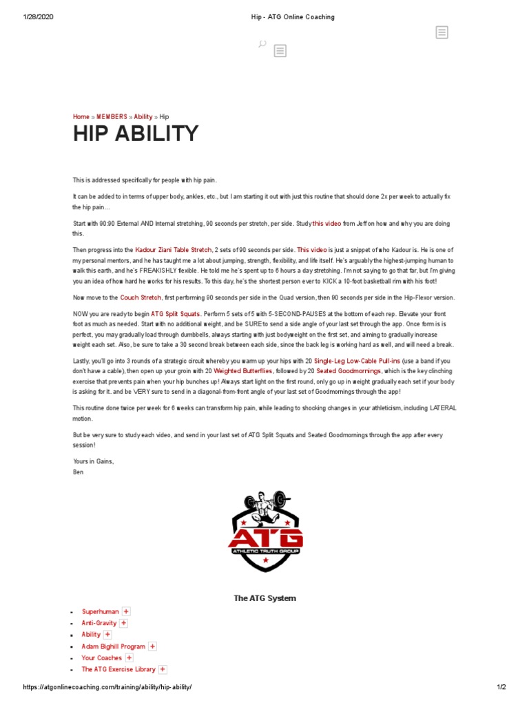 Hip - ATG Online Coaching | PDF