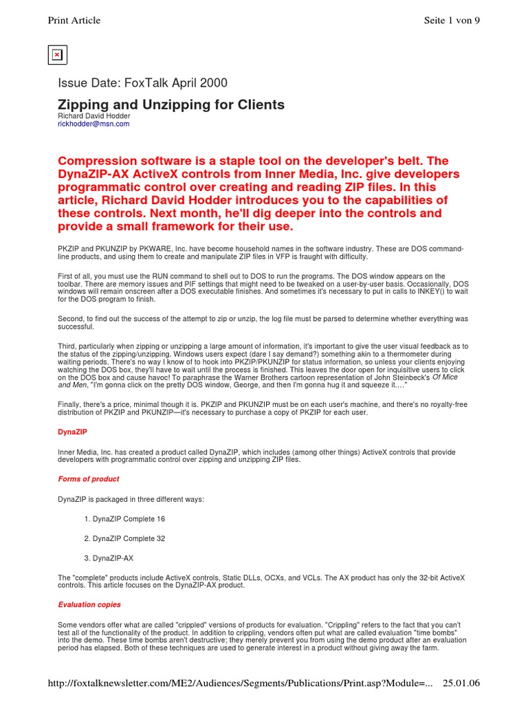 Manuale Dunazip | PDF | Zip (File Format) | Computer File