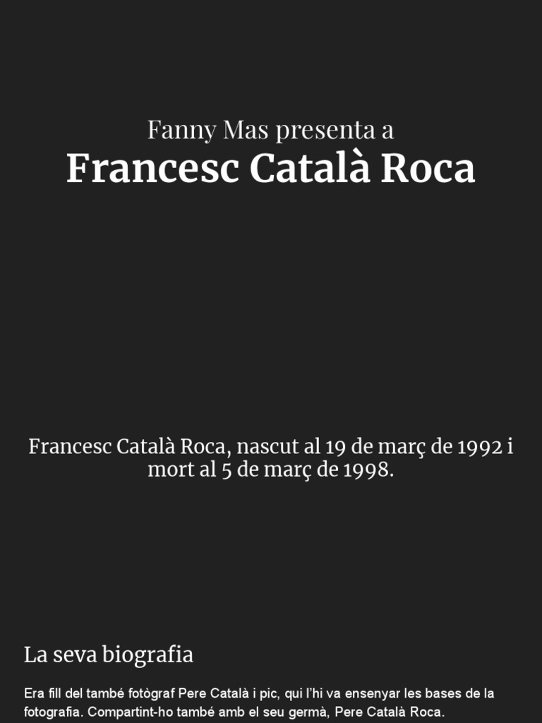 Fanny Mas Presenta A: Francesc Català Roca | PDF