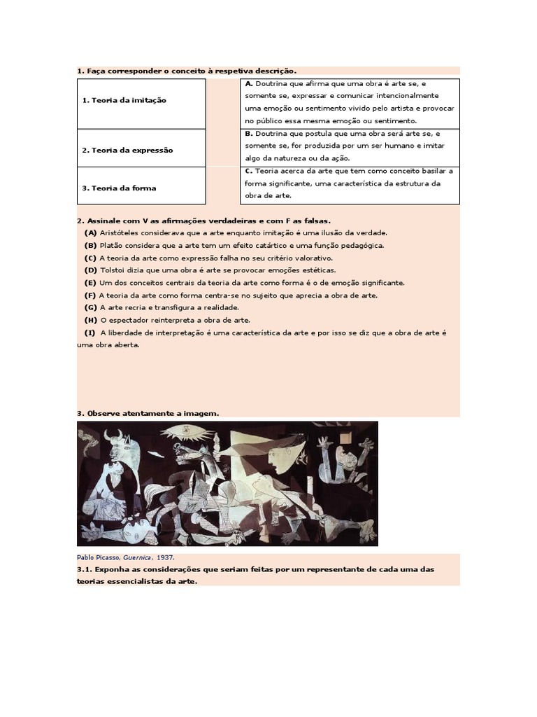 Teorias da Arte: Imitação, Expressão e Forma | PDF | Emoções | Teoria