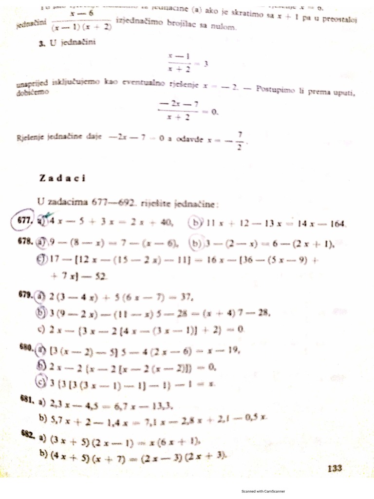 Linearne Jednacine I Nejednacine I Primjena | PDF