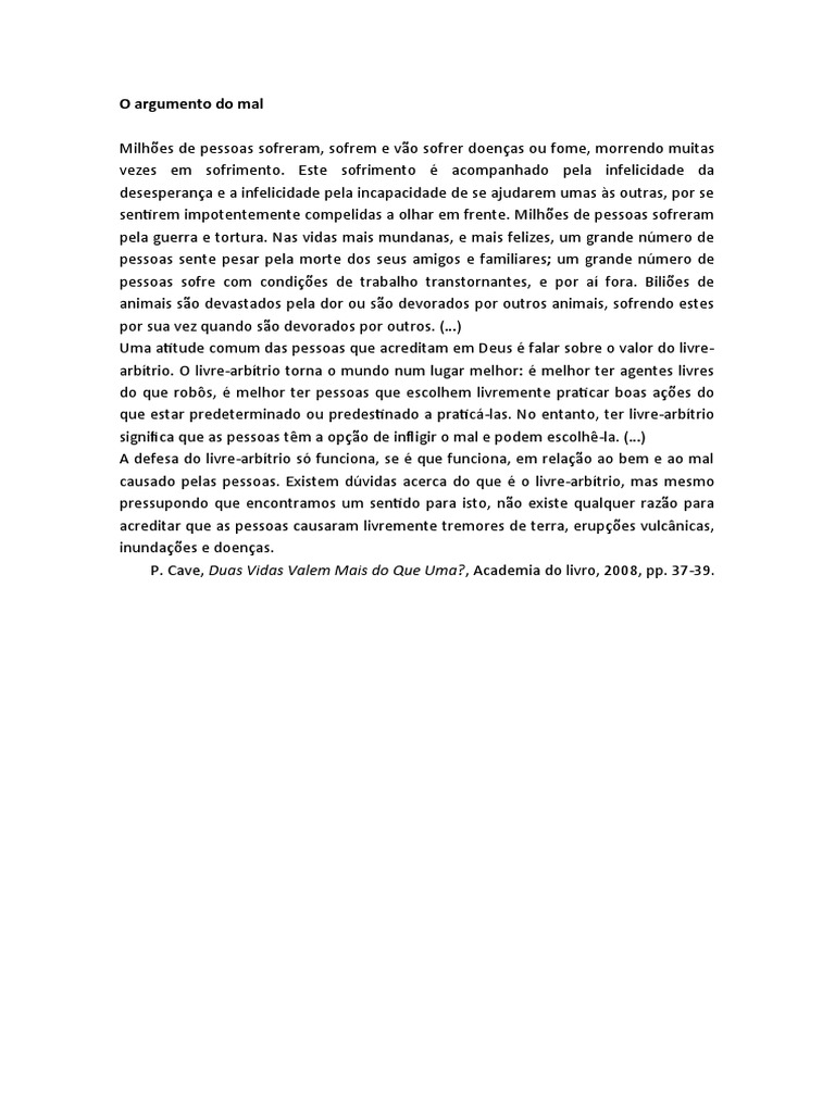 O Argumento Do Mal | PDF