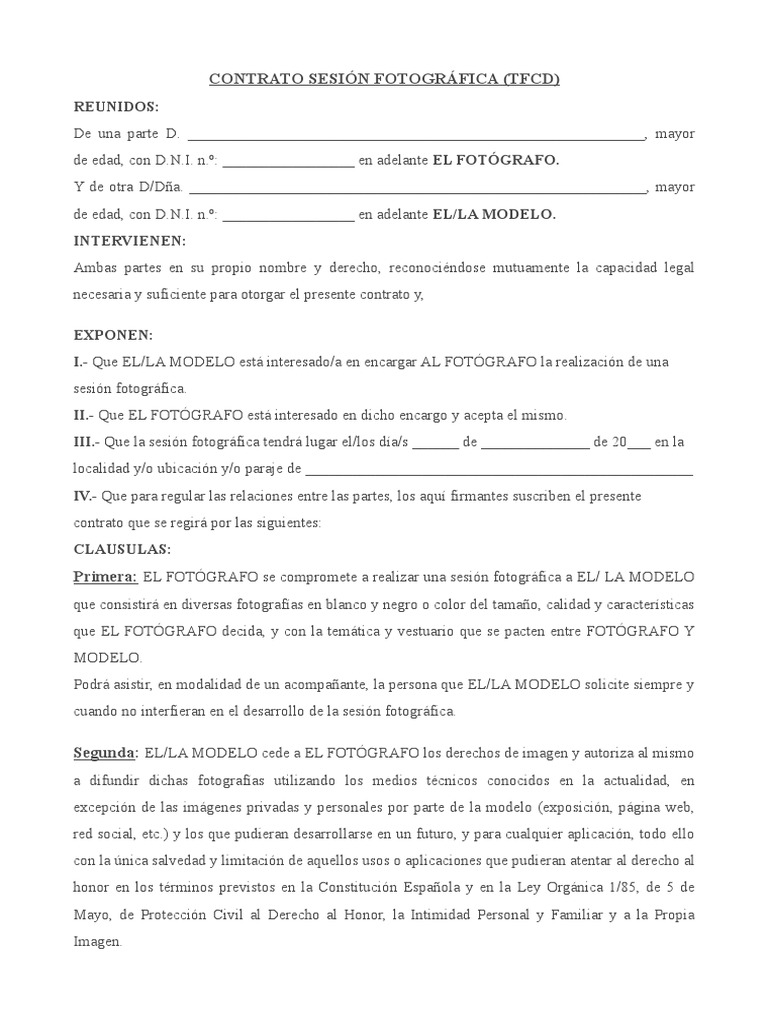 Contrato TFCD | PDF | Fotógrafo | Justicia