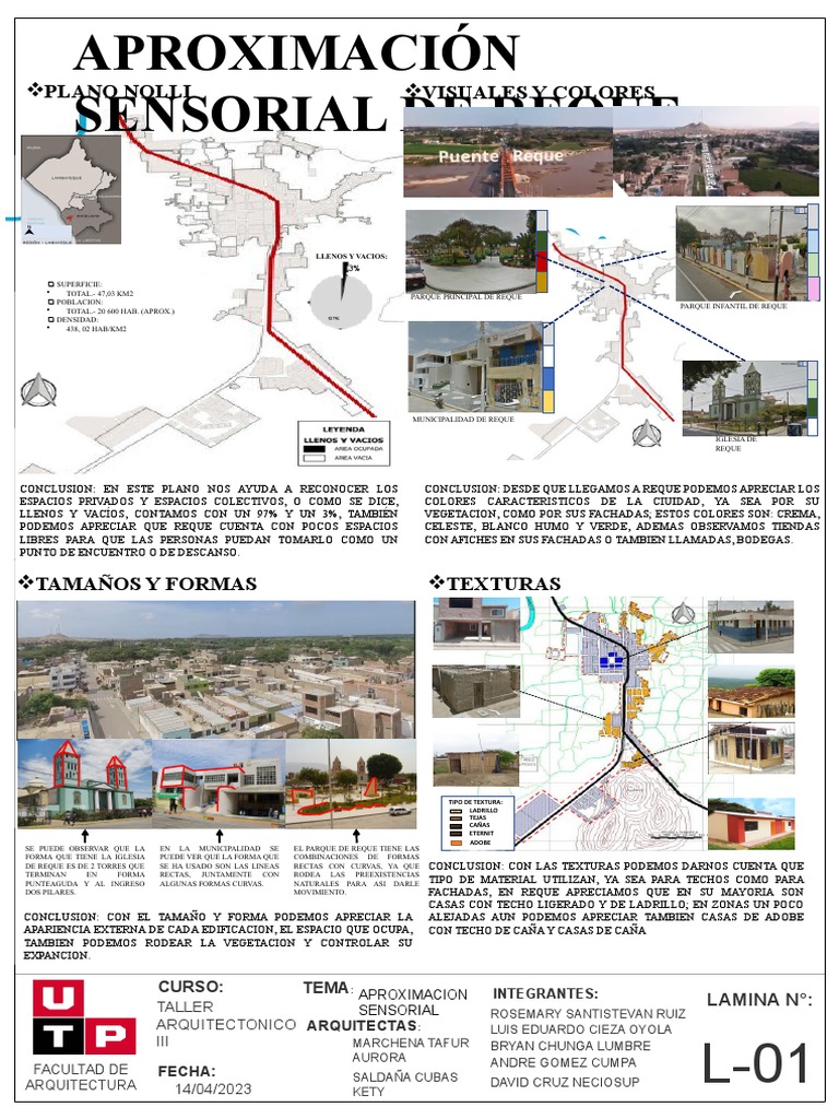 Aproximación Sensorial de Reque: Plano Nolli Visuales Y Colores | PDF | Albañilería | Materiales ...