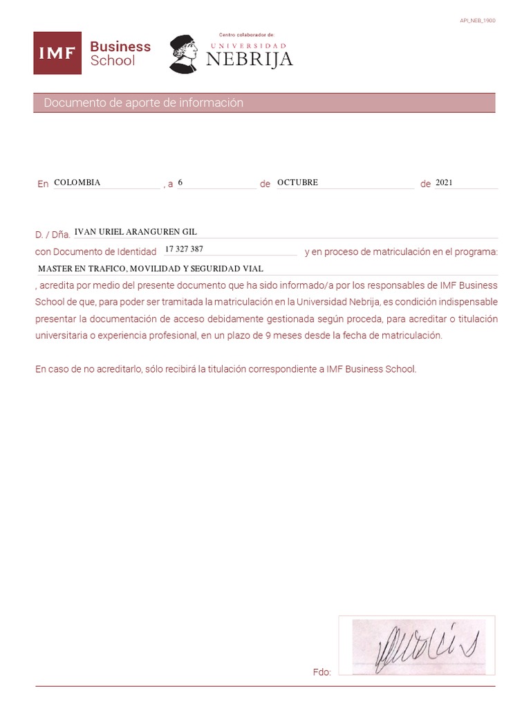 Carta de Compromiso Titulo+ Notas | PDF