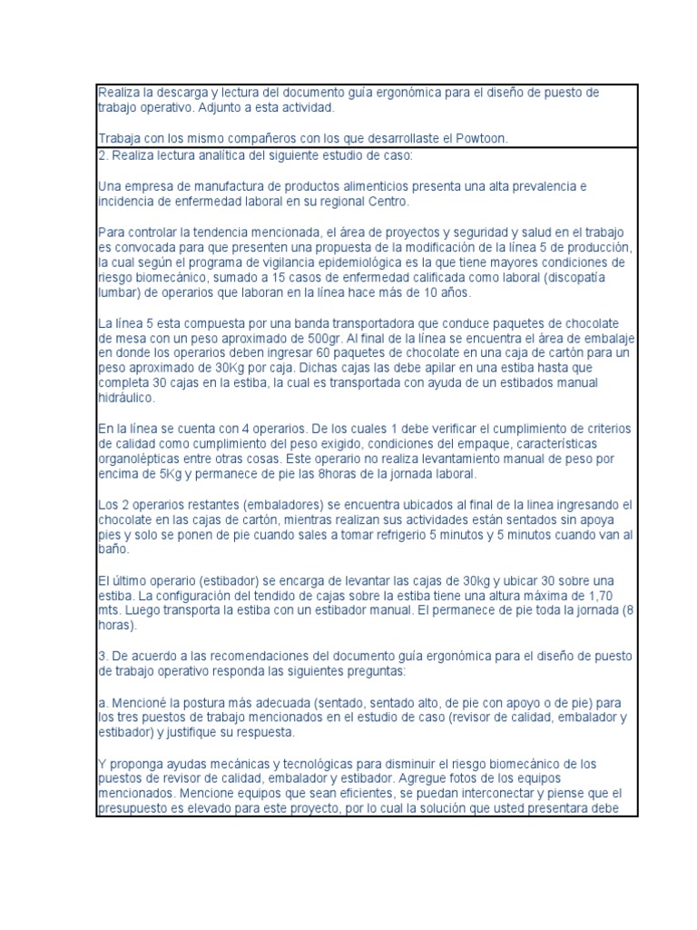 Taller Final Ergonomia Descargar Gratis Pdf Factores Humanos Y