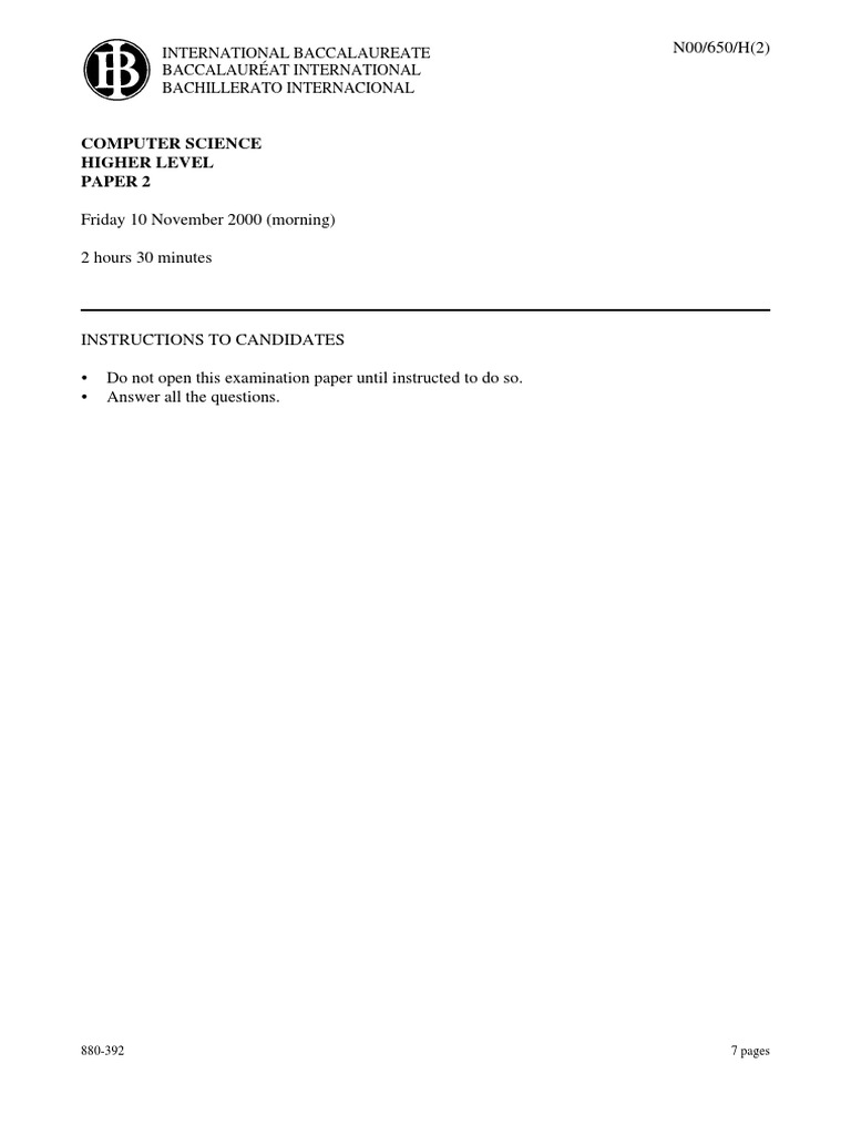 Computer Science Paper 2 HL | PDF | Central Processing Unit | Computer ...