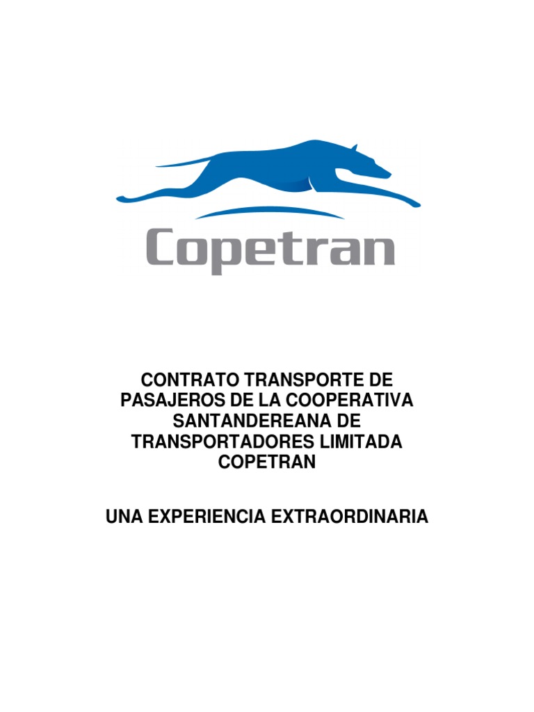 Contrato Transporte de Pasajeros de La Cooperativa Santandereana de ...