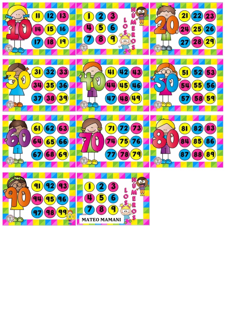 Llaveros Numeros Del 1 Al 100 | PDF