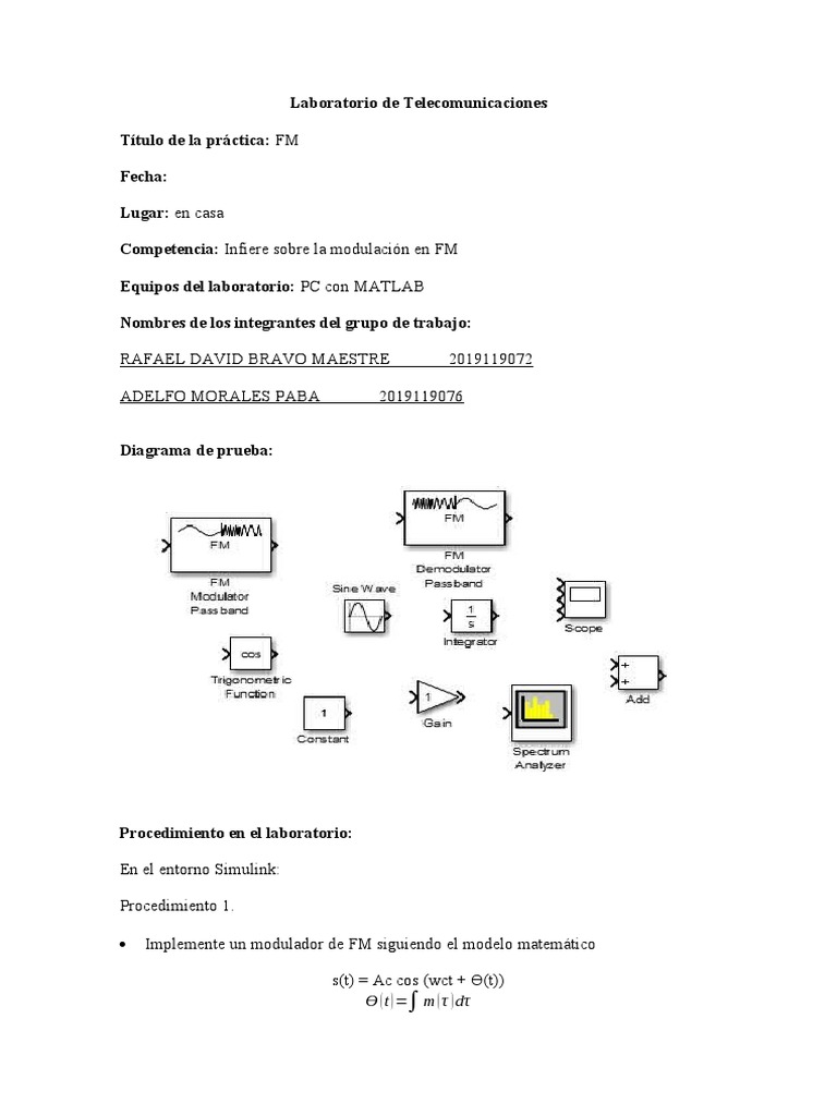 Práctica de Modulación FM en MATLAB | PDF
