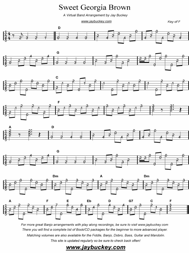 Sweet Georgia Brown (Banjo) | PDF