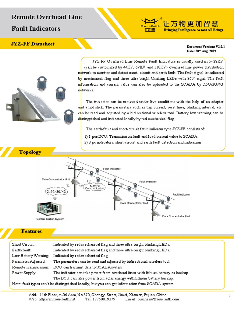 Remote Overhead Line Fault Indicators 让 万 物 更 加 智 慧: JYZ-FF Datasheet ...