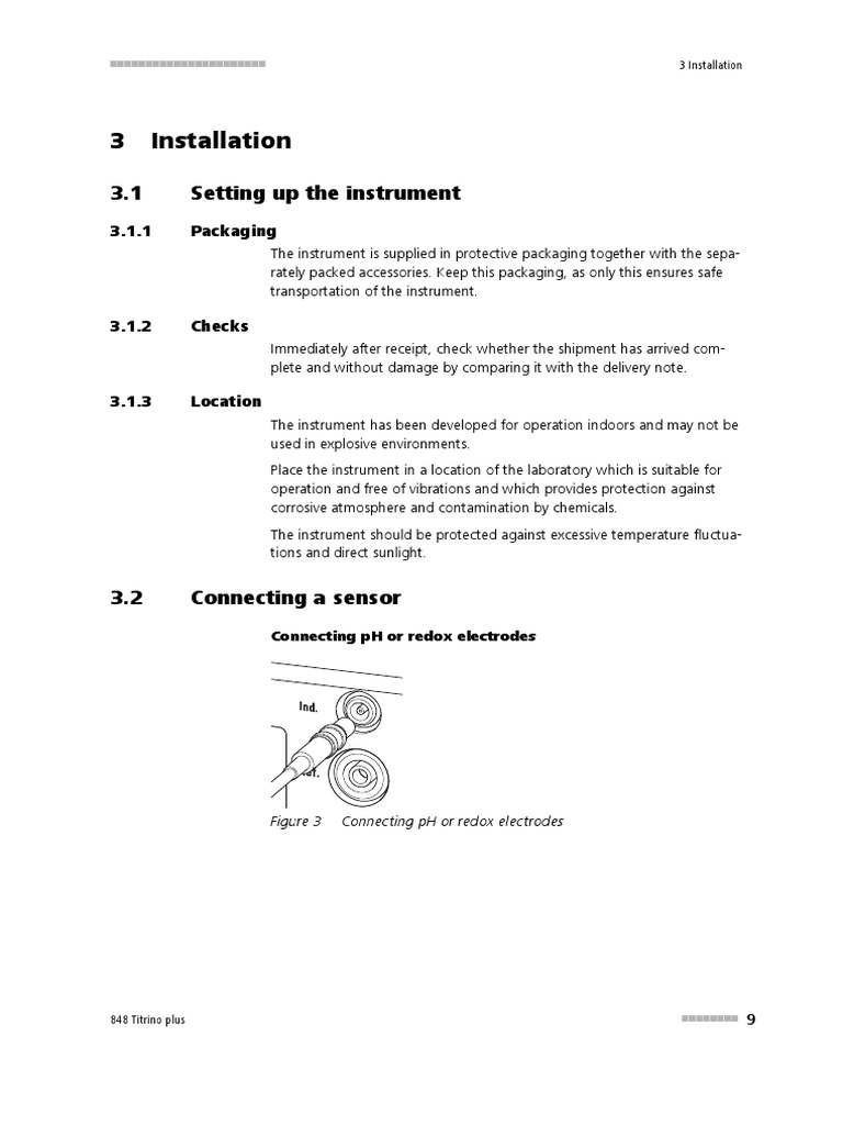3 Installation: 3.1 Setting Up The Instrument | PDF | Usb | Electrical Connector
