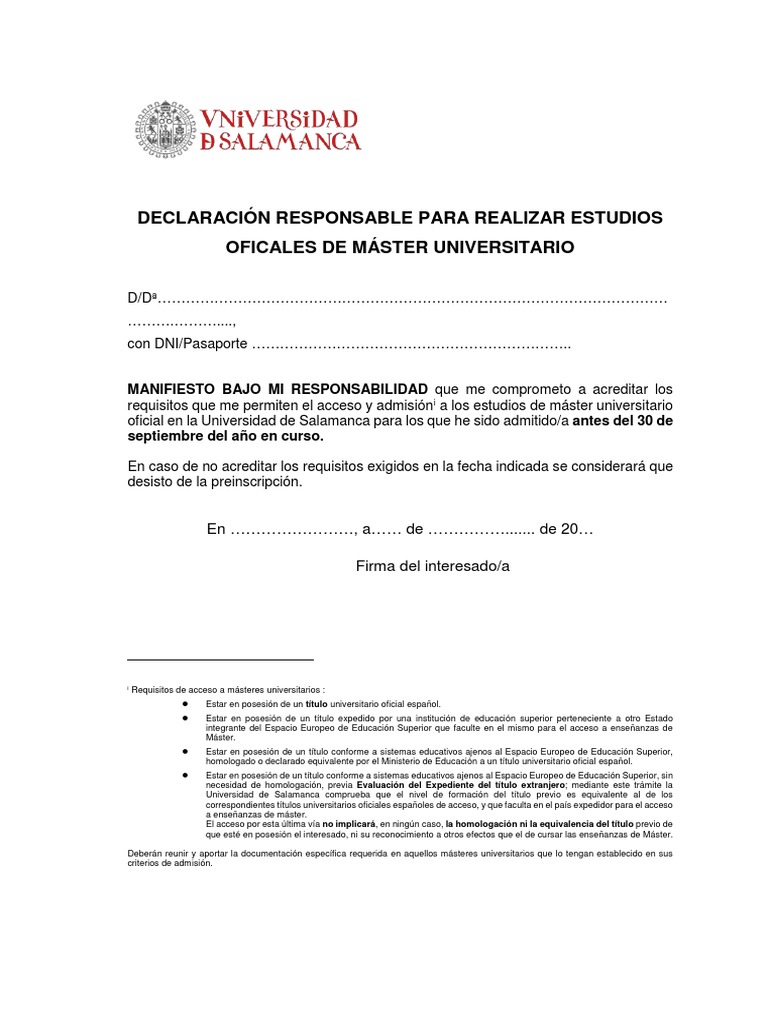 Declaracion Responsable | PDF