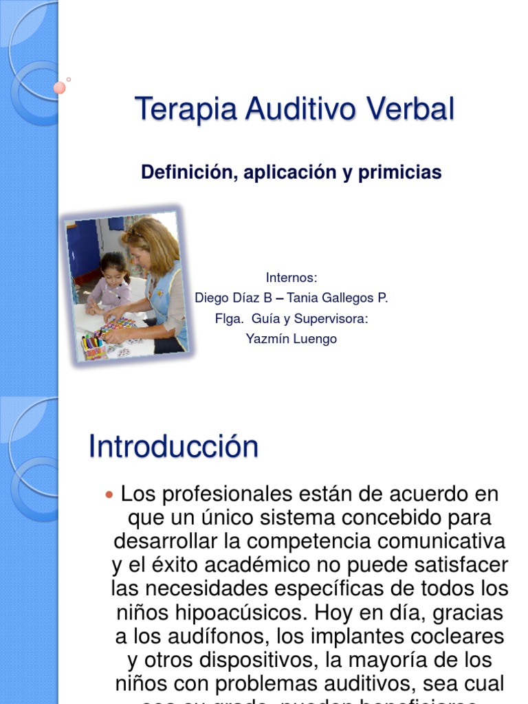 Terapia Auditivo Verbal, FINAL | PDF | Aquisición de idioma | Aprendizaje