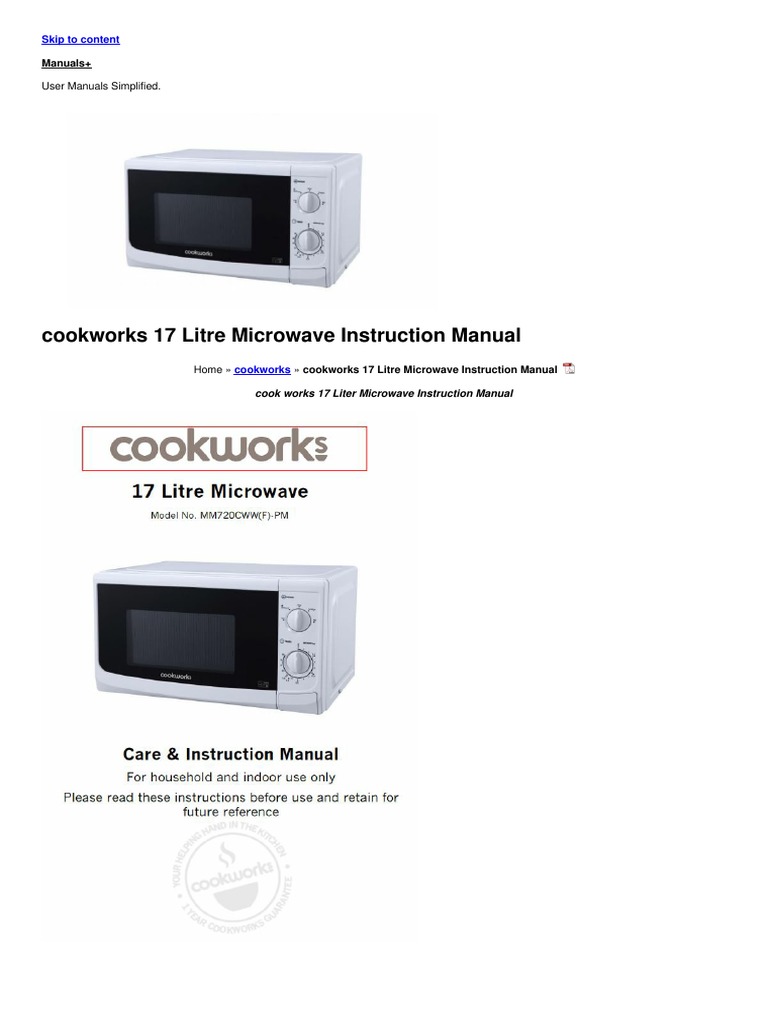 17 Litre Microwave Manual | Download Free PDF | Ac Power Plugs And ...