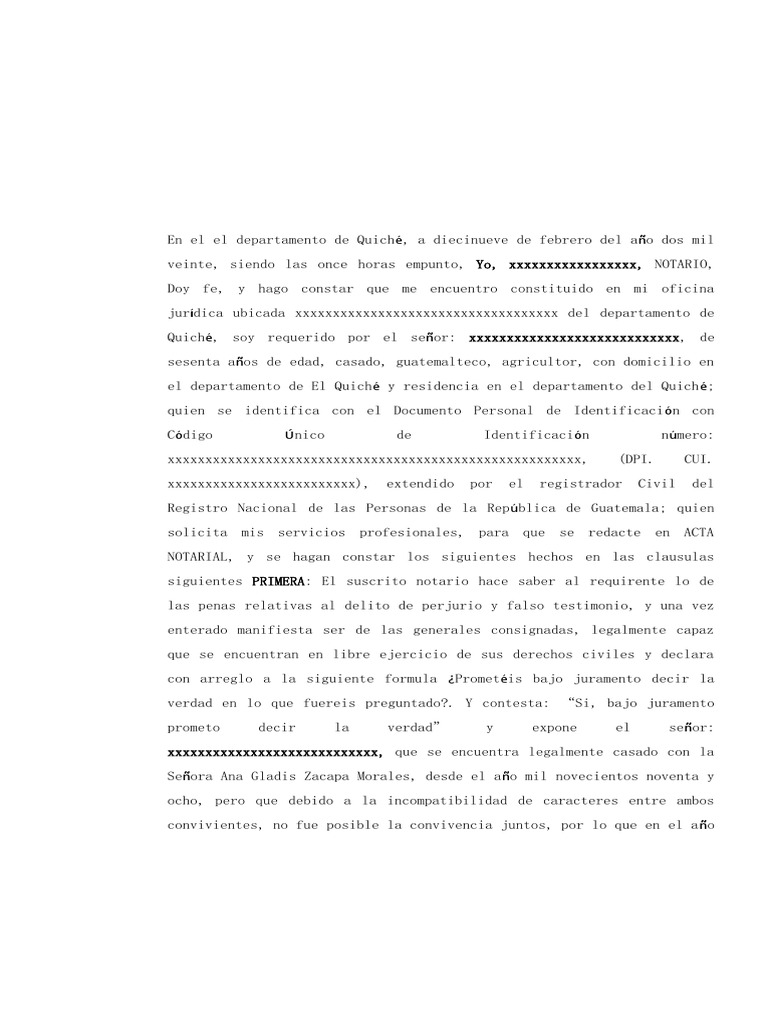 Acta Notarial De Descargar Gratis Pdf Justicia Crimen Y Violencia