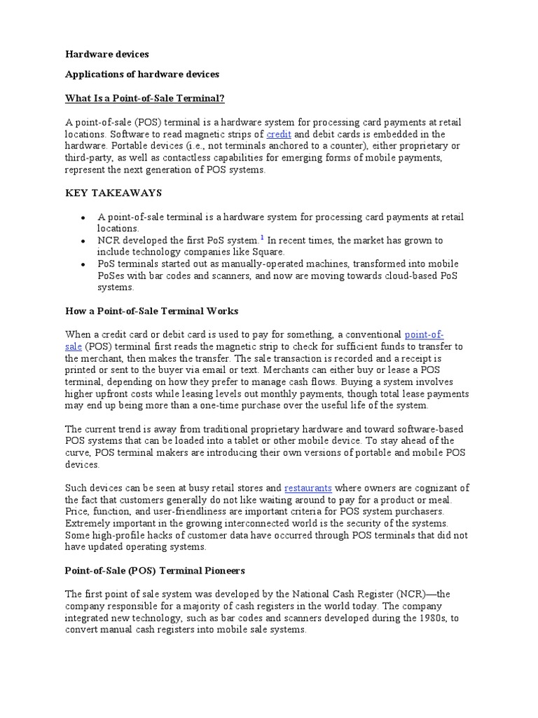 Hardware Devices Form 3 | PDF | Automated Teller Machine | Operating System Hardware Devices Form 3 | PDF | Automated Teller Machine | Operating System