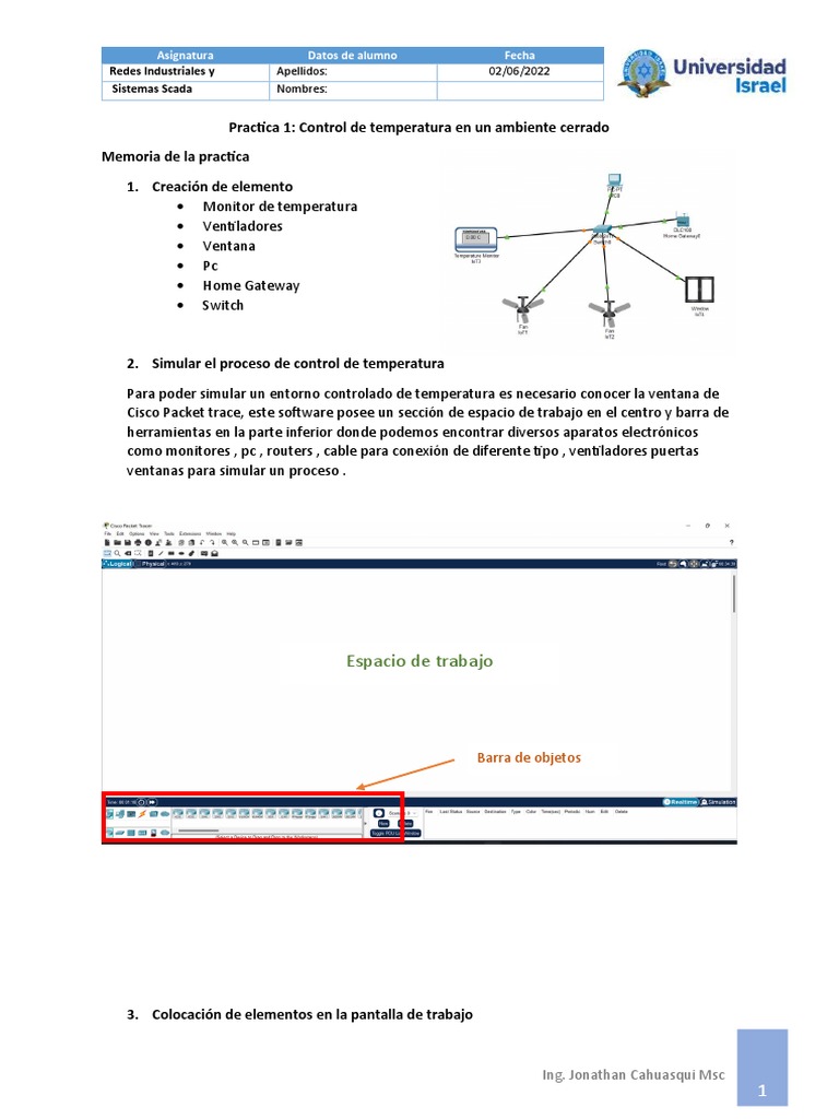 Practica 1: Control de Temperatura en Un Ambiente Cerrado Memoria de La Practica 1. Creación de ...