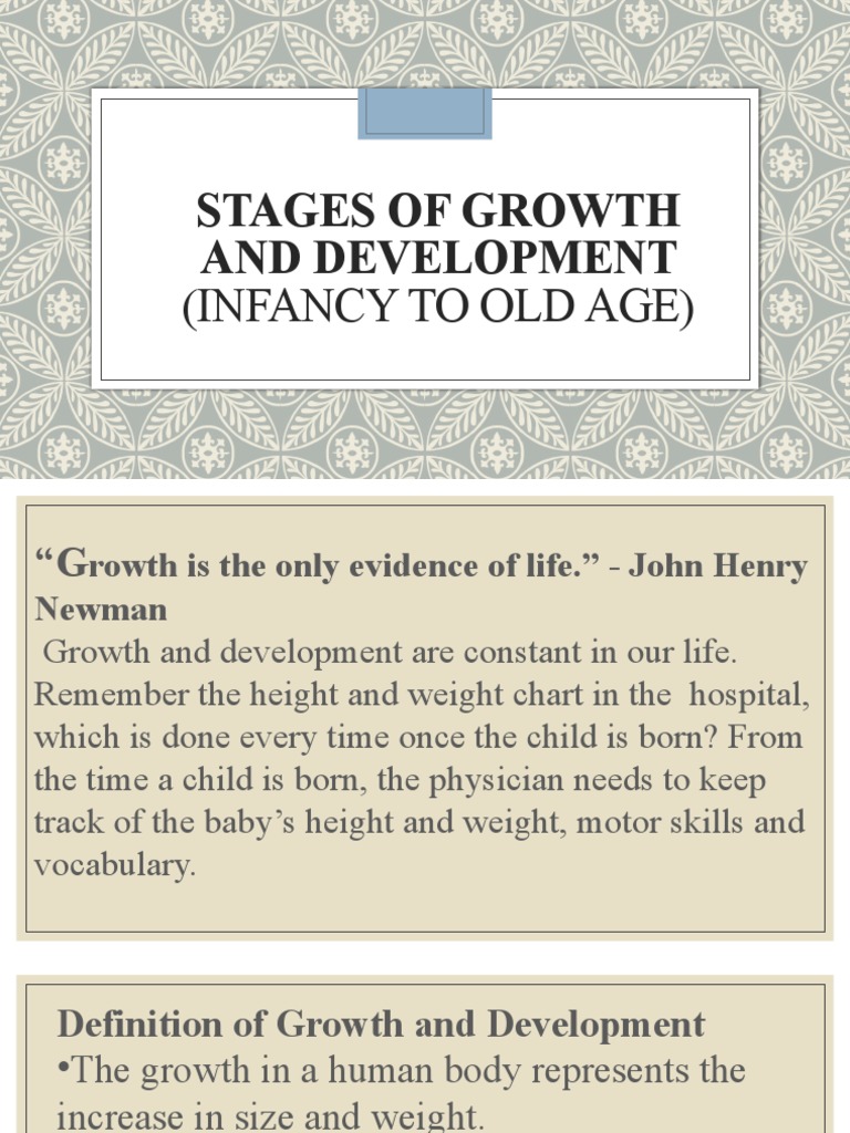 Stages of Growth and Development (Infancy To | PDF | Infants | Adolescence