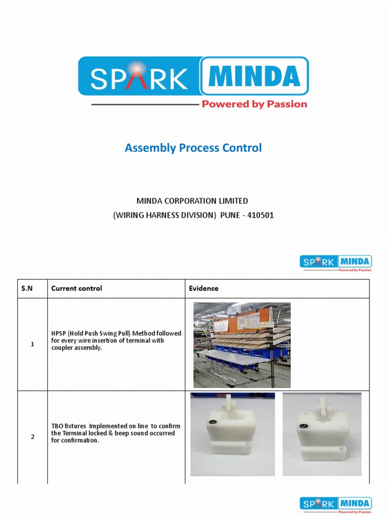 Assembly Process Control: Minda Corporation Limited (Wiring Harness Division) Pune - 410501 | PDF