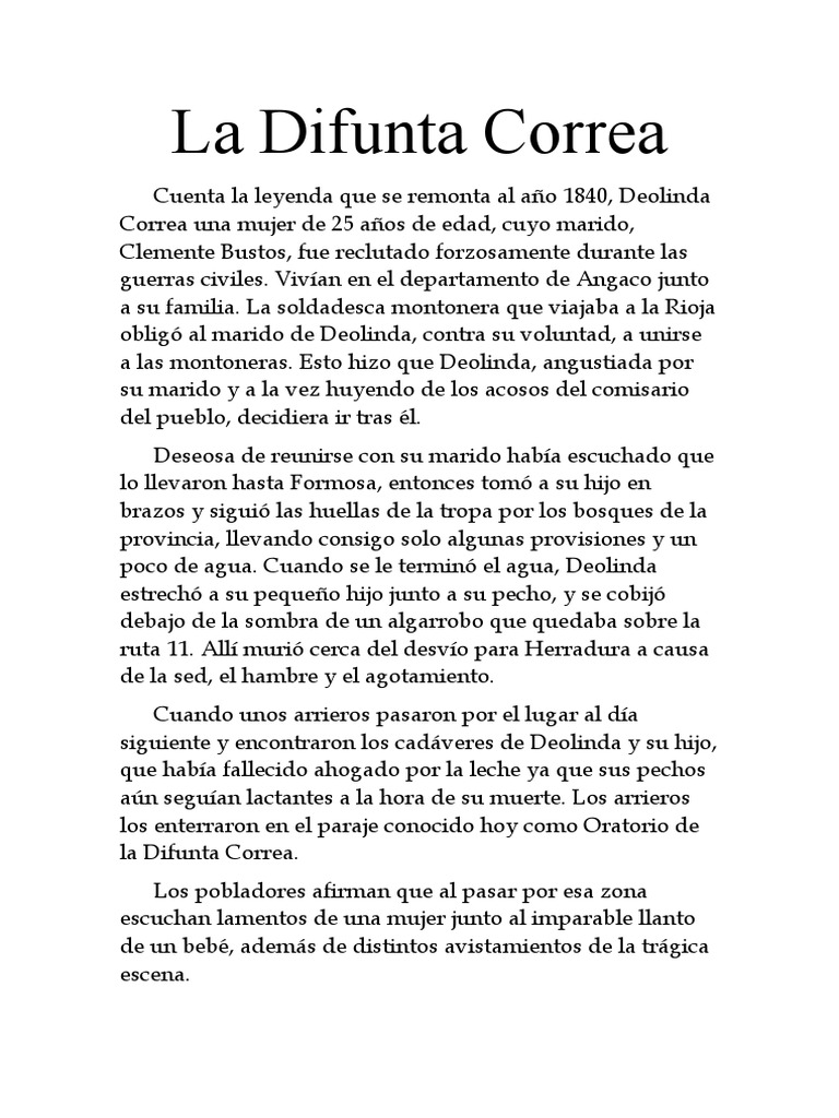 La Leyenda de Deolinda Correa | PDF