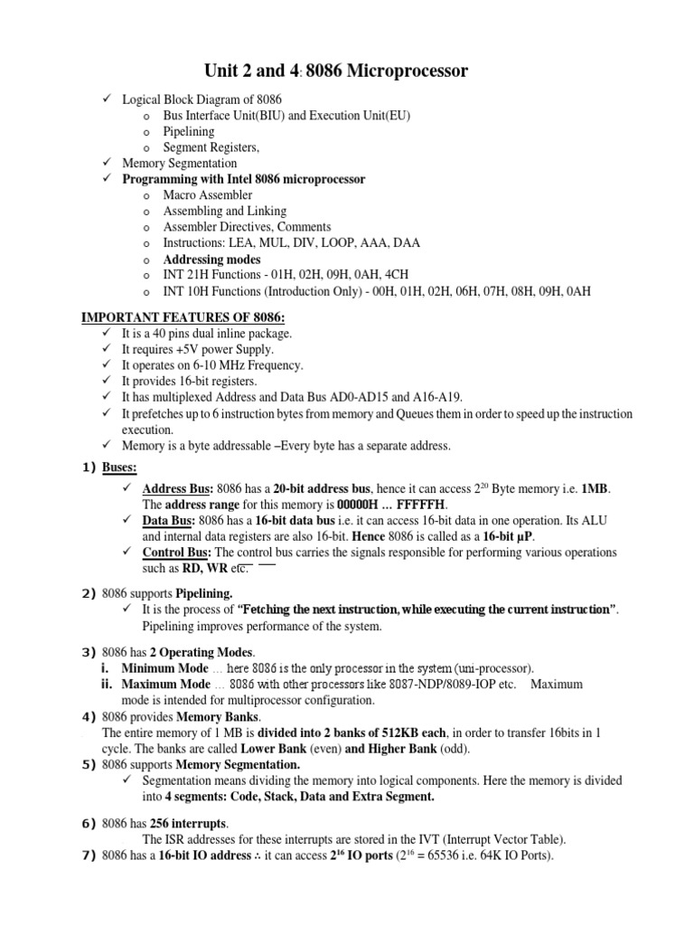 8086 Microprocessor | PDF | Assembly Language | Computer Programming