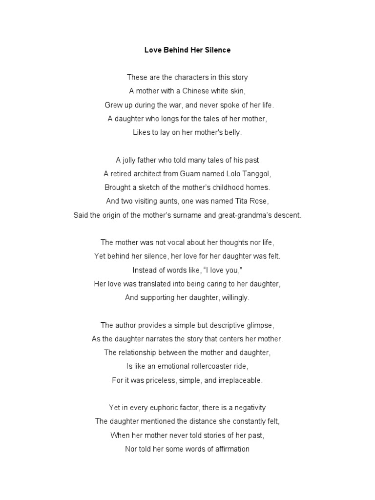 Poem Based From A Short Story | PDF