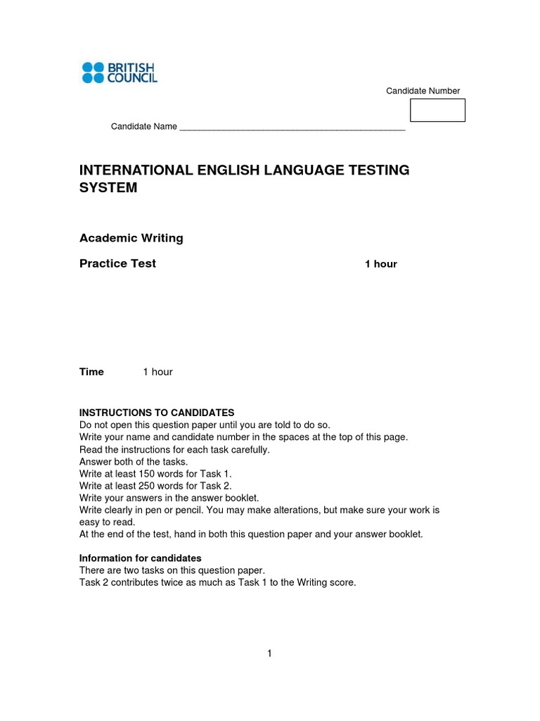 Writing Task 1 and 2 Sample Answers by British Council | PDF | Learning ...