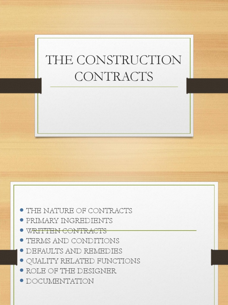 02 - Chapter 1.4-Construction Contract | PDF | Consideration | Offer ...