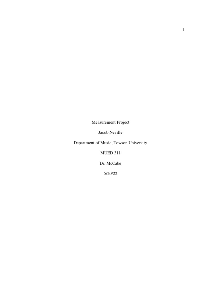 Measurement Project Paper | PDF