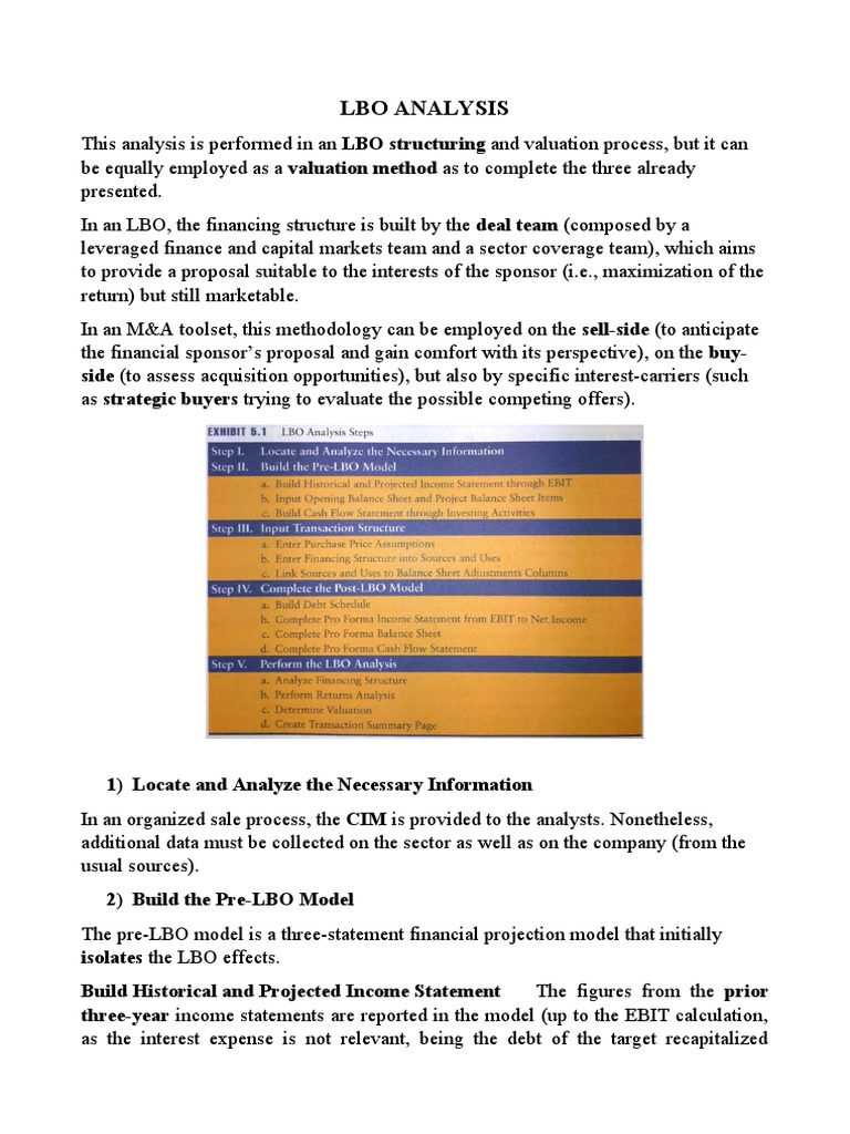 LBO Analysis | PDF | Debt | Equity (Finance)