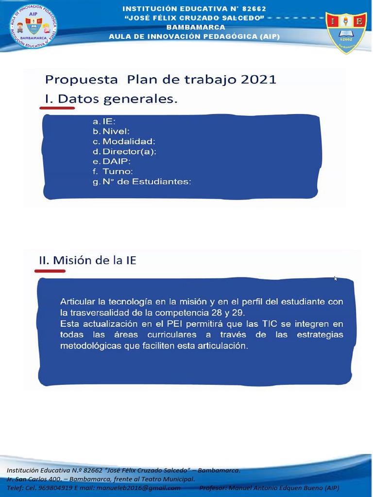 Propuesta de Plan Anual de Trabajo AIP | PDF