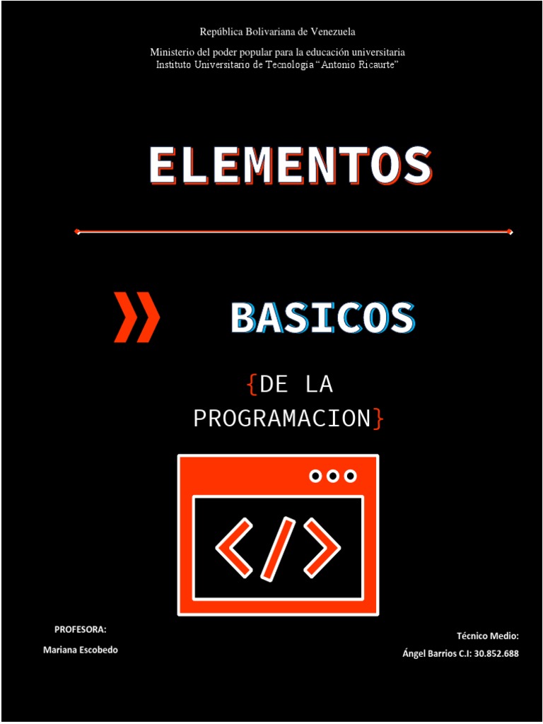 Elementos Básicos de Programación | PDF | Lenguaje de programación | Identificador