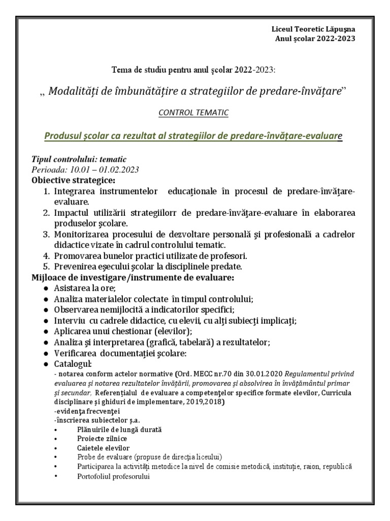 Plan de Actiuni CT | PDF