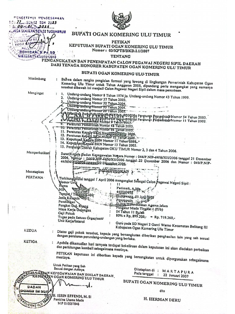 Berkas Kenaikan Pangkat Bu Patimah - 2 | PDF