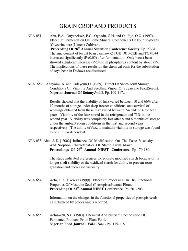 Grain Crop and Products | PDF | Maize | Flour