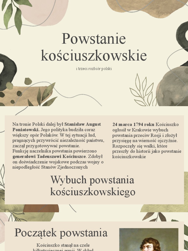 Powstanie Kościuszkowskie: I Trzeci Rozbiór Polski | PDF