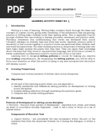 Reading and Writing Skills MODULE 1 (SHS) | PDF | Essays | Cognitive ...