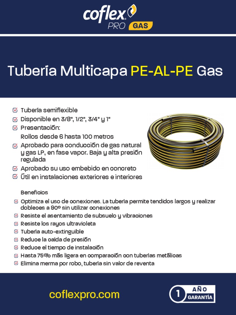 Tubería Multicapa Gas: Pe-Al-Pe | PDF | Tubería (transporte de fluidos ...