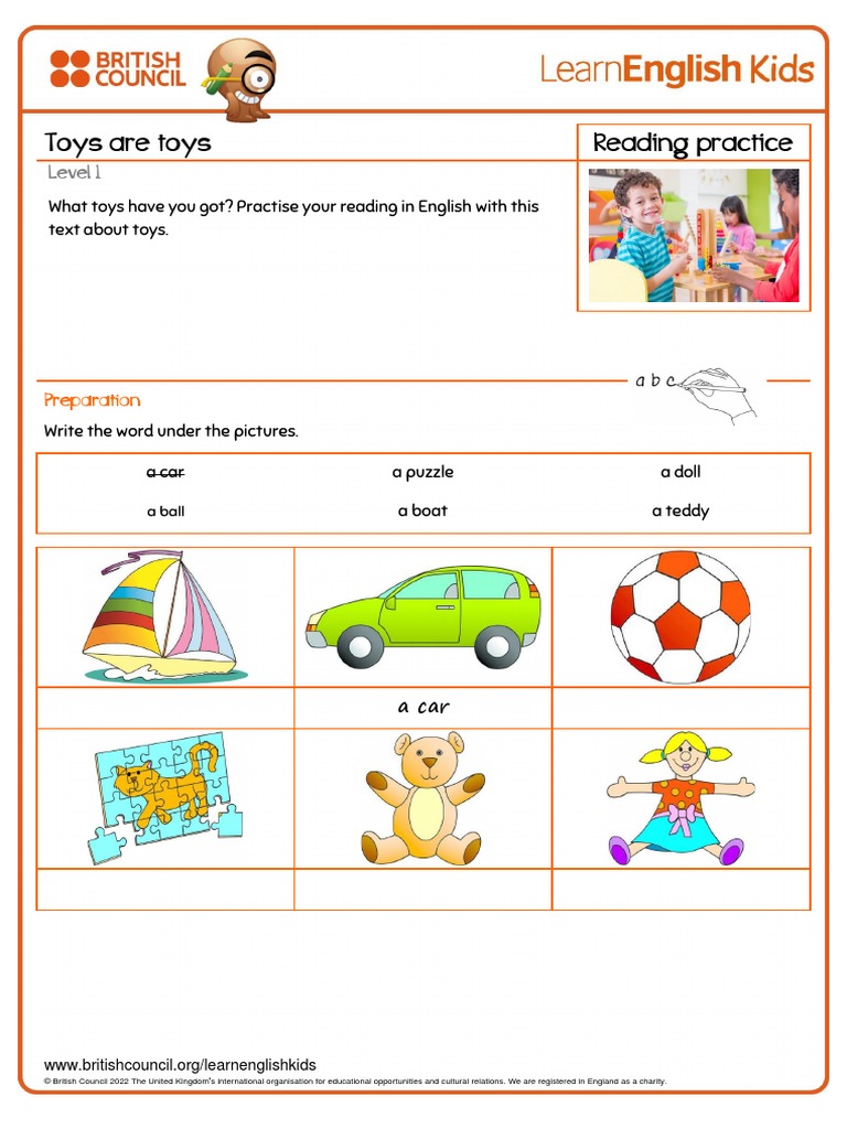 reading-practice-toys-are-toys-worksheet | PDF | Toys
