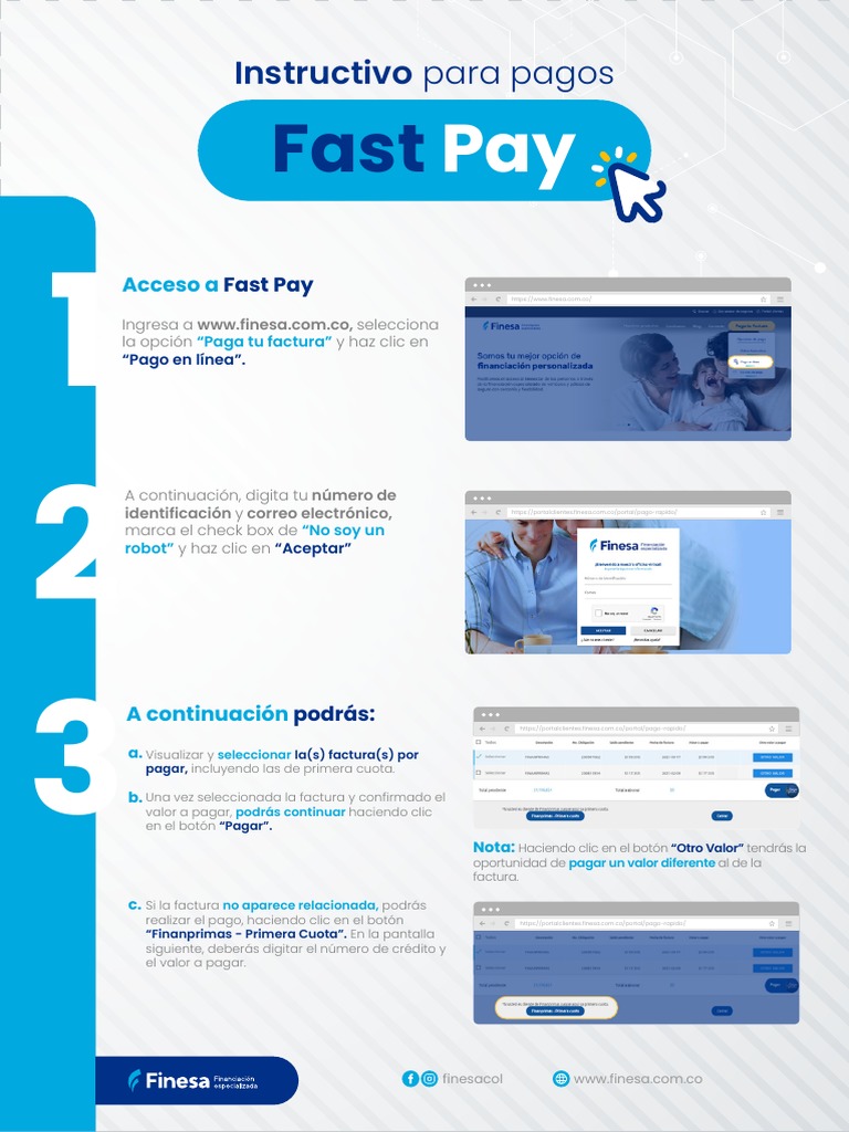Instructivo para Pago Rápido Finesa | PDF | Industrias de servicio ...