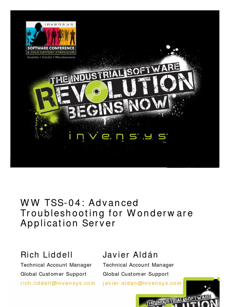 WW TSS-04 Advanced Troubleshooting For Wonderware Application Server ...