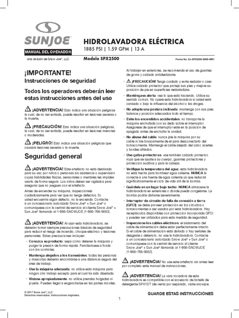 Uso Hidrolavadora | PDF | Enchufes y tomas de corriente alterna | Agua