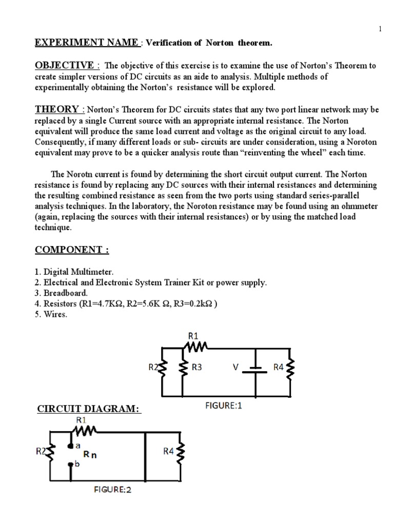 Verification of Norton Theorem | PDF | Electrical Network | Electrical Resistance And Conductance