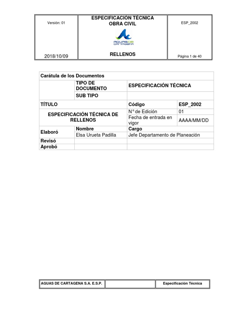 ESP2002 Rellenos | PDF | Hormigón | Suelo