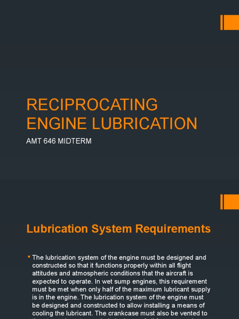 Amt 646 Midterm 1 Reciprocating Engine Lubrication | PDF | Internal ...