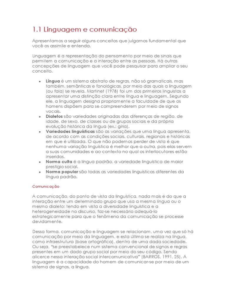 Comunicação Humana | PDF | Comunicação | Linguística