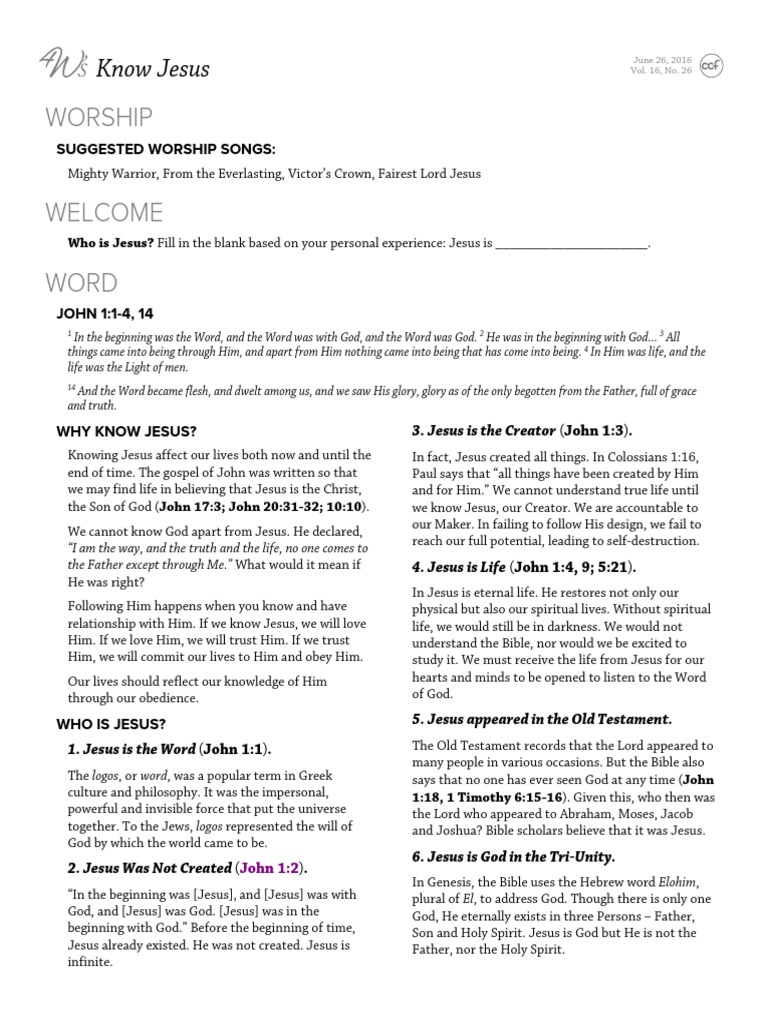 Understanding Jesus: A Biblical Guide | PDF | Religion & Spirituality