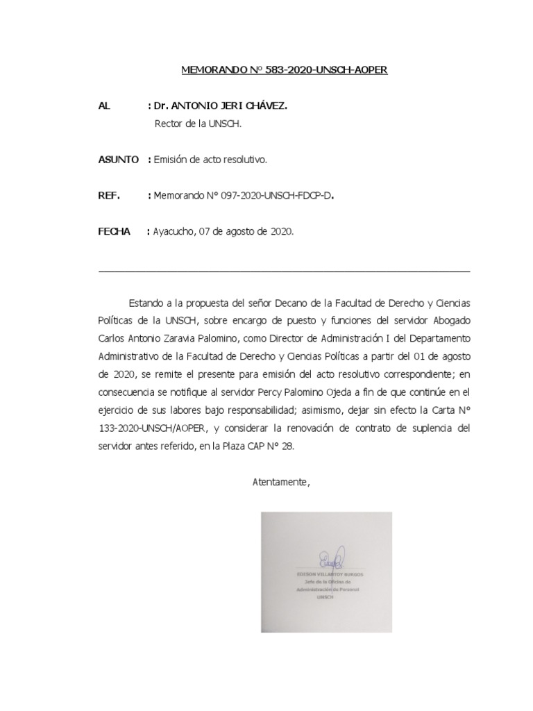 Acto Resolutivo para Percy Palomino | PDF | Derecho